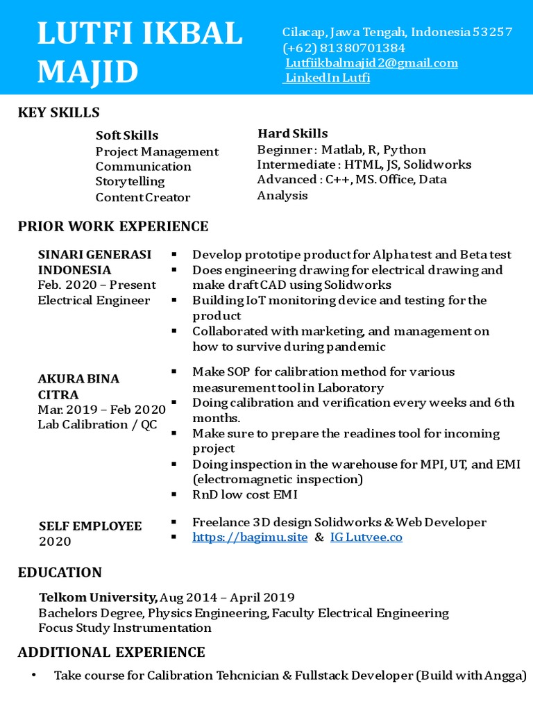 CV Lutfi Ikbal Majid | PDF