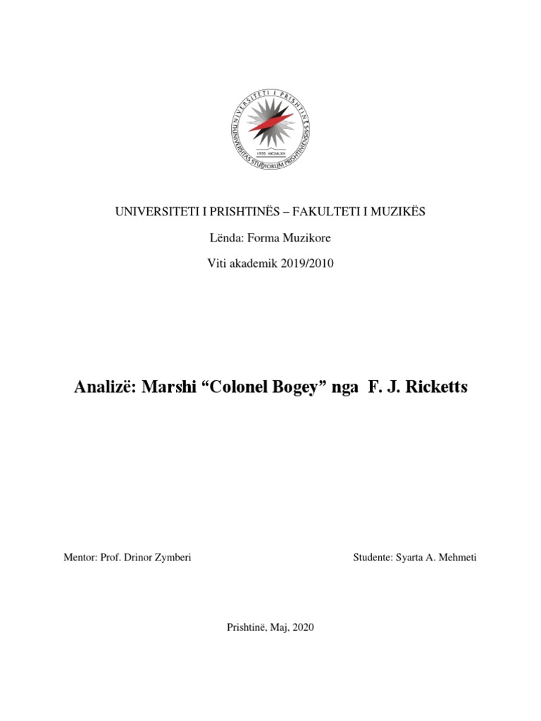 Marshi - Forma Muzikore - Syarta A. Mehmeti | PDF