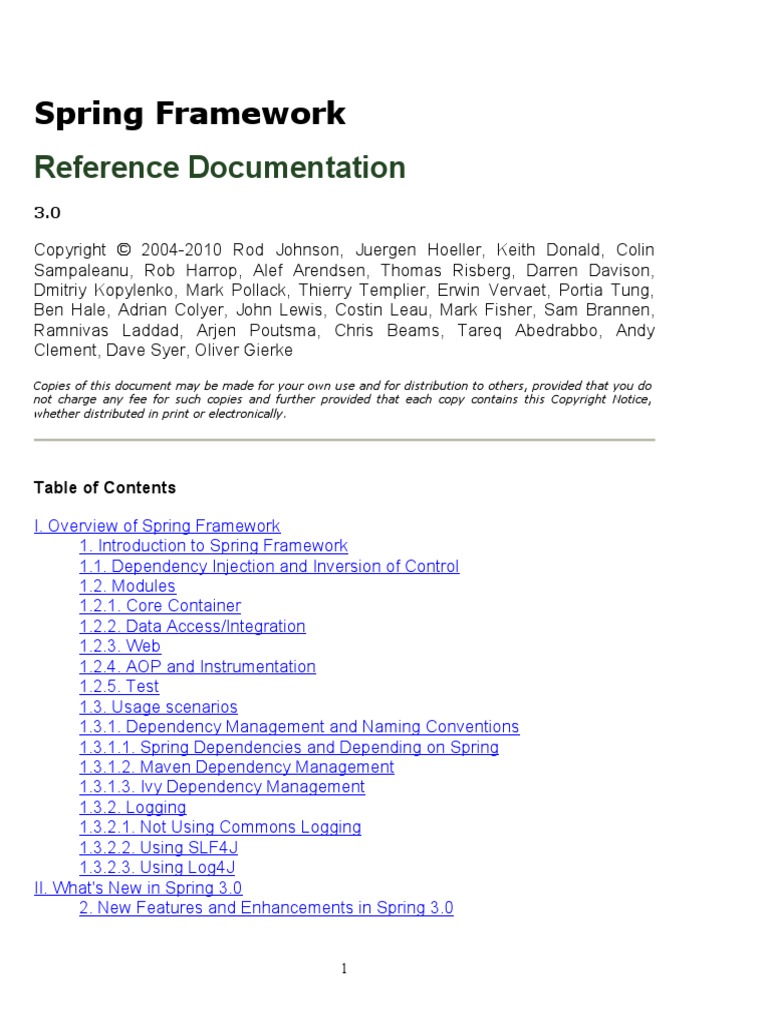 Spring Framework | PDF | Spring Framework | Databases Spring Framework | PDF | Spring Framework | Databases