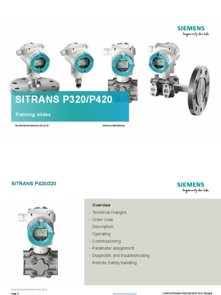 SITRANS P320/P420: Training Slides | PDF | Electrical Connector ...