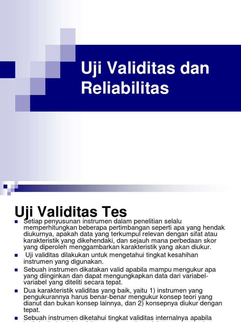 Belajar Pengertian Uji Validitas Dan Reliabilitas Serta Jenis Jenisnya ...