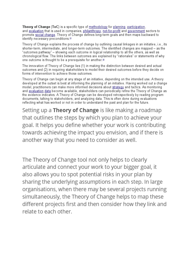 Theory of Change | PDF | Behavior Modification | Psychological Concepts