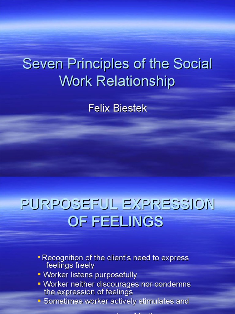 Seven Principles of The Social Work Relationship | PDF | Behavioural ...