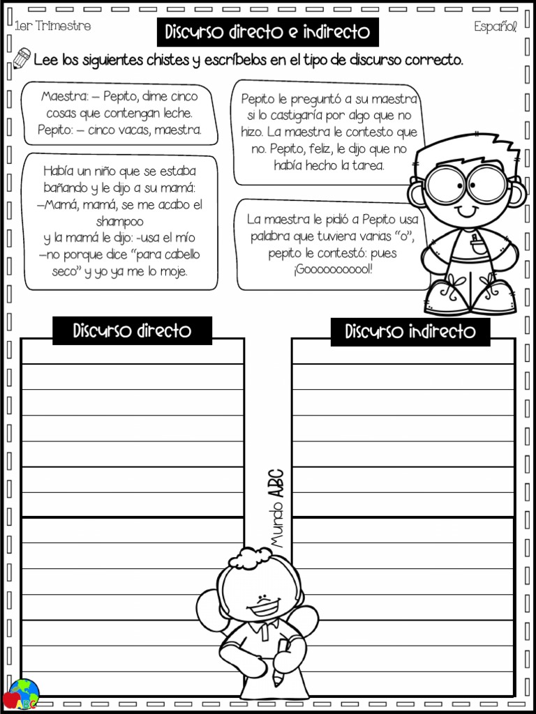 (Template) Discurso Directo e Indirecto | PDF