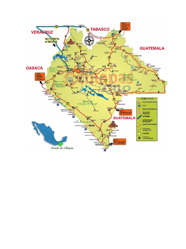 Mapa Turistico de Chiapas