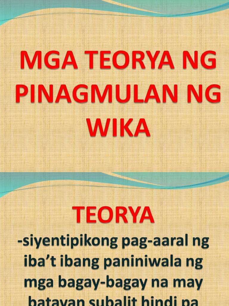 Vdocuments - MX - Teorya NG Pinagmulan NG Wika 58b960b74bfca | PDF