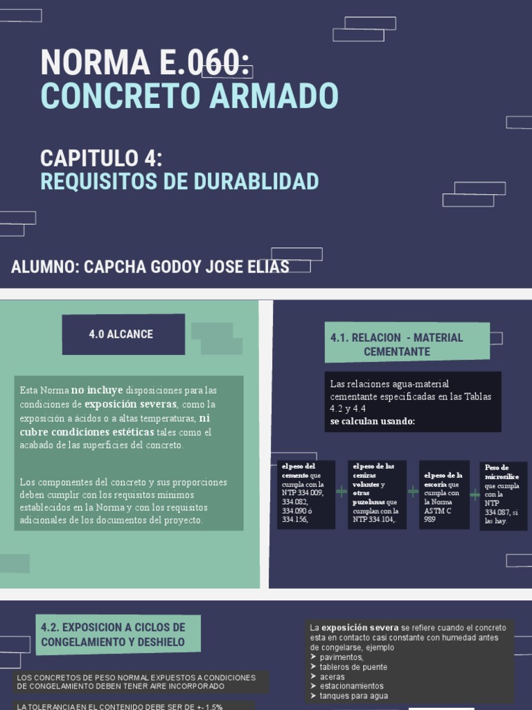 Cap 4 NORMA E.060 | PDF | Hormigón | Cemento