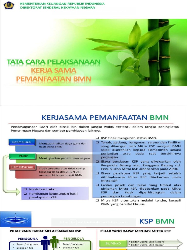 Tata Cara Pelaksanaan Kerja Sama Pemanfaatan BMN | PDF
