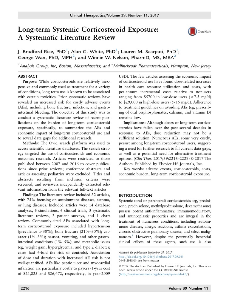 Long-Term Systemic Corticosteroid Exposure | PDF | Asthma | Chronic ...