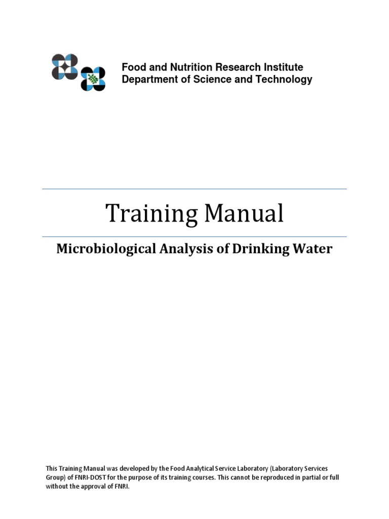 Module 1 - Water - TRAINING IN MICROBIOLOGY PDF | PDF | Colony Forming ...