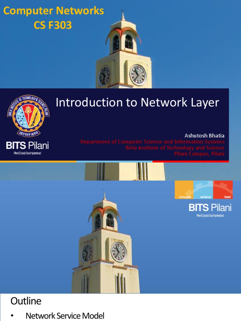 Introduction To Network Layer: BITS Pilani | PDF | Internet Protocols | Packet Switching