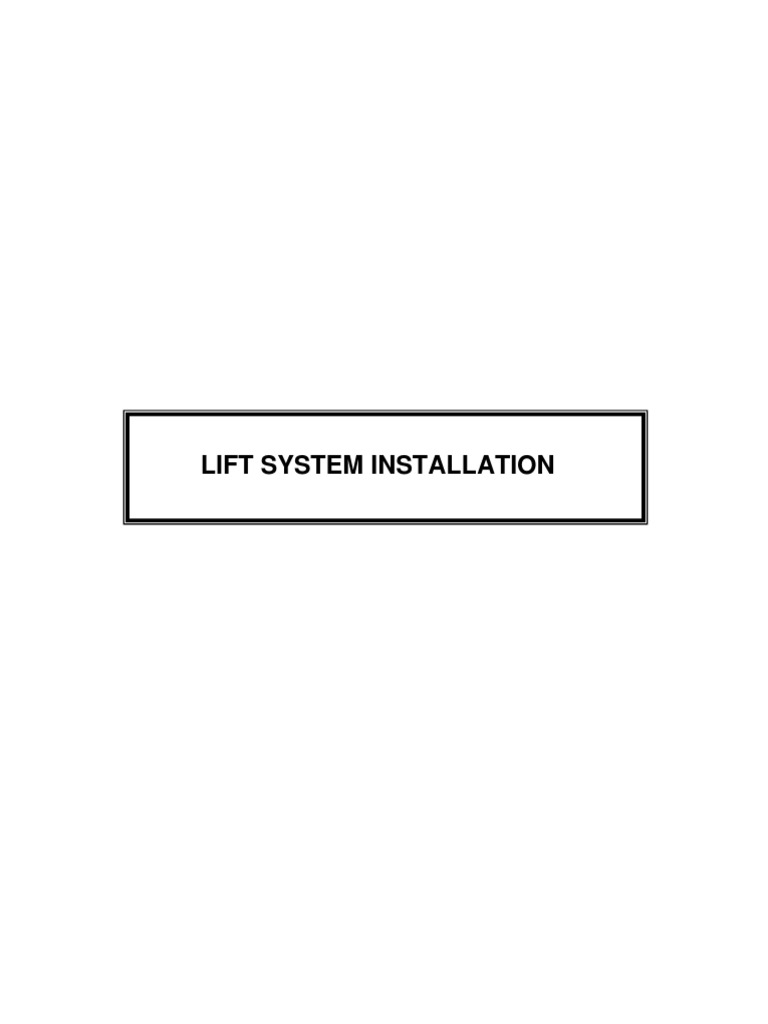 Lift System Installation | PDF
