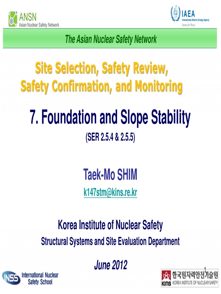 Foundation and Slope Stability: Taek-Mo SHIM | PDF | Strength Of ...