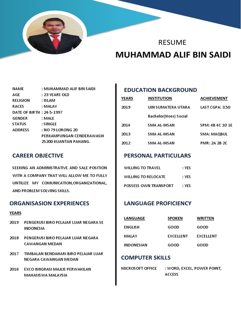Resume Alif Saidi PDF | Download Free PDF | Malaysia | Indonesia