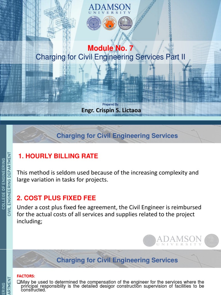 Module No. 7 Charge For Civil Engineering Services Part 2 PDF | PDF ...