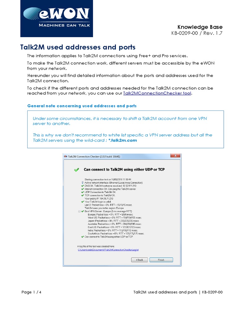 Talk2M Used Addresses and Ports: Knowledge Base | PDF | Port (Computer ...