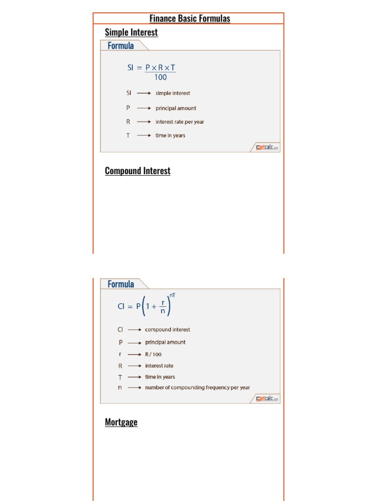 Finance Formula | PDF