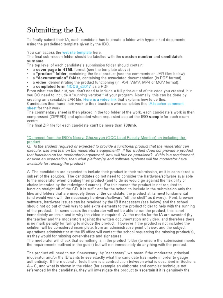 Submitting The IA: Website Template | PDF | Zip (File Format) | Computing