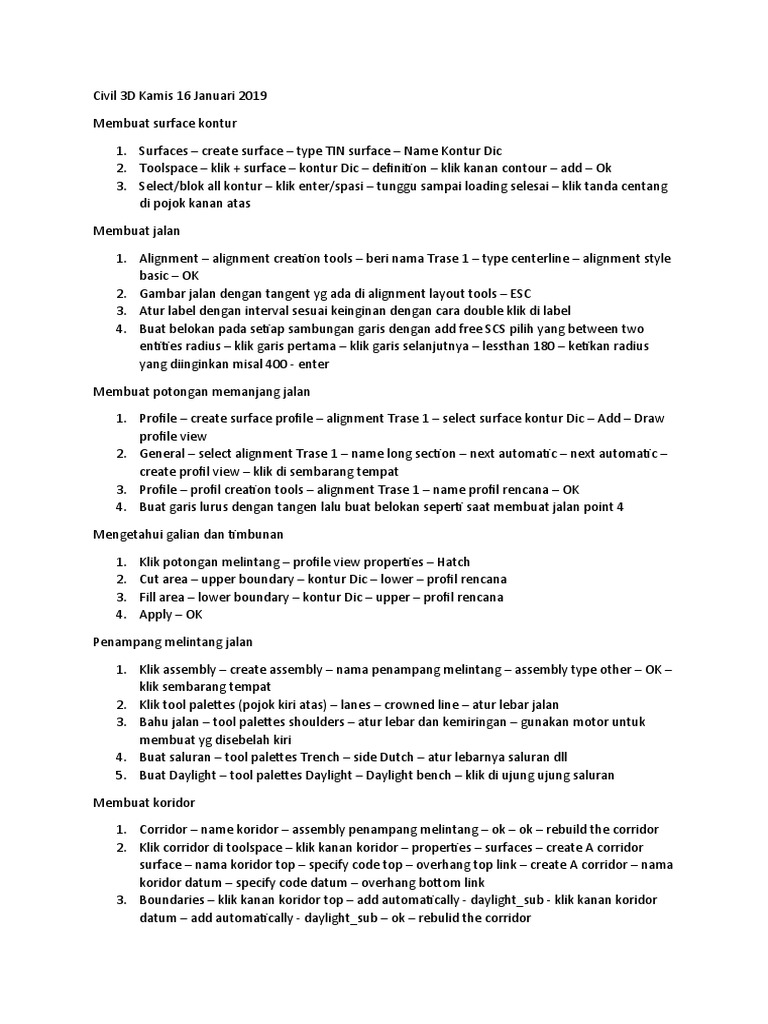 Tutorial Lengkap Civil 3D 2019 | PDF | Teknologi & Rekayasa