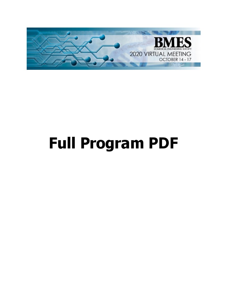 BMES Full Program PDF | PDF | Neuron | Tissue Engineering