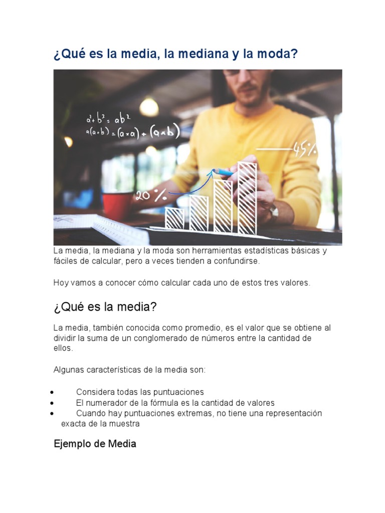 Qué Es La Media Mediana y Moda | PDF | Mediana | Números