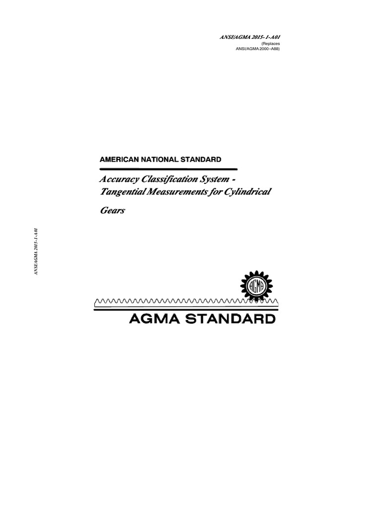Ansi Agma 2015 1 A01 PDF | PDF | Gear | Engineering Tolerance