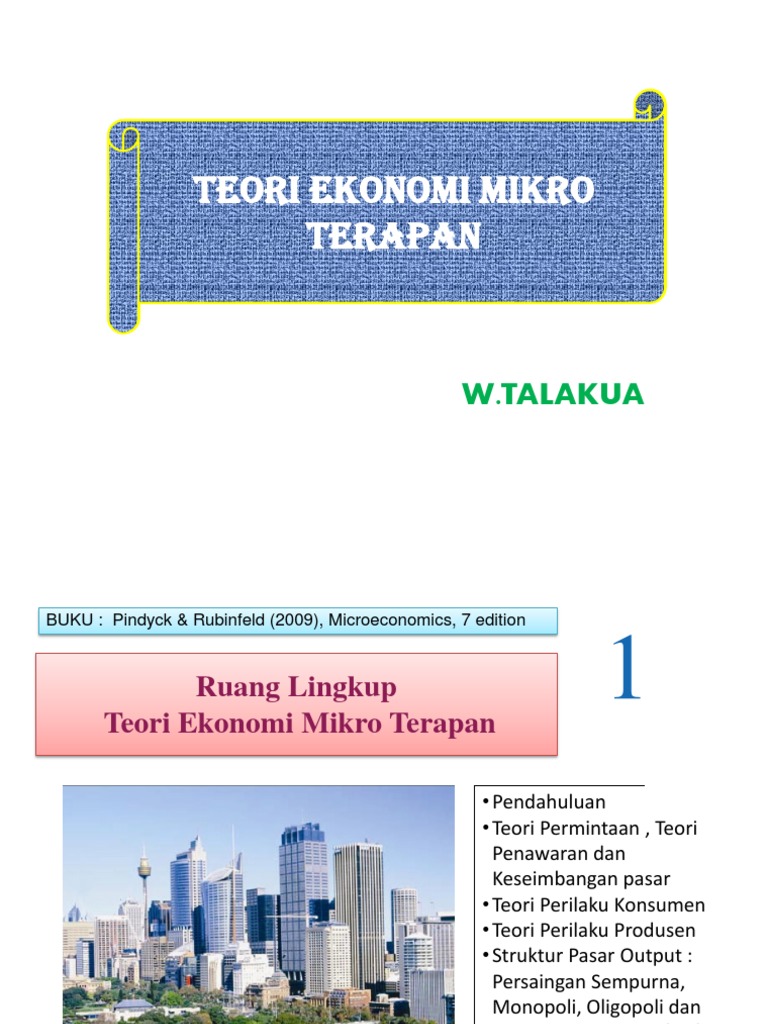 Ekonomi Mikro (2020-2021) Pertemuan I PDF | PDF