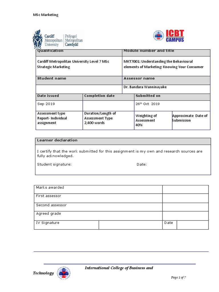 Qualification Module Number and Title: Date Issued Completion Date ...