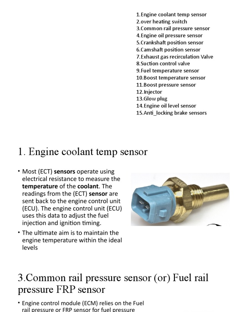 Sensors & Valves Involved in Engine | PDF | Fuel Injection | Internal ...
