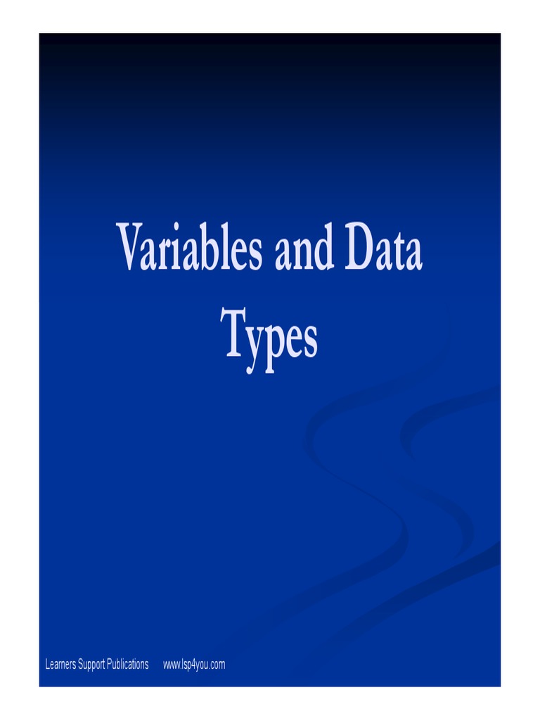Variables and Datatypes | PDF | Boolean Data Type | Data Type Variables and Datatypes | PDF | Boolean Data Type | Data Type