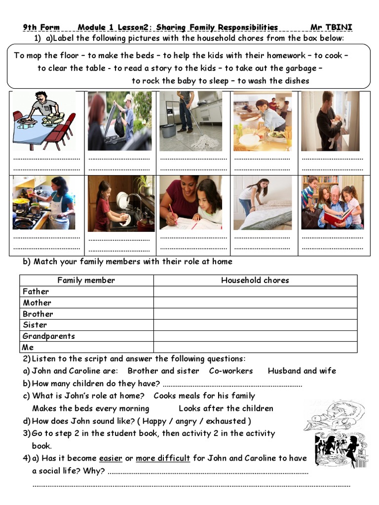 Sharing Family Responsibilities in 9th Grade | PDF