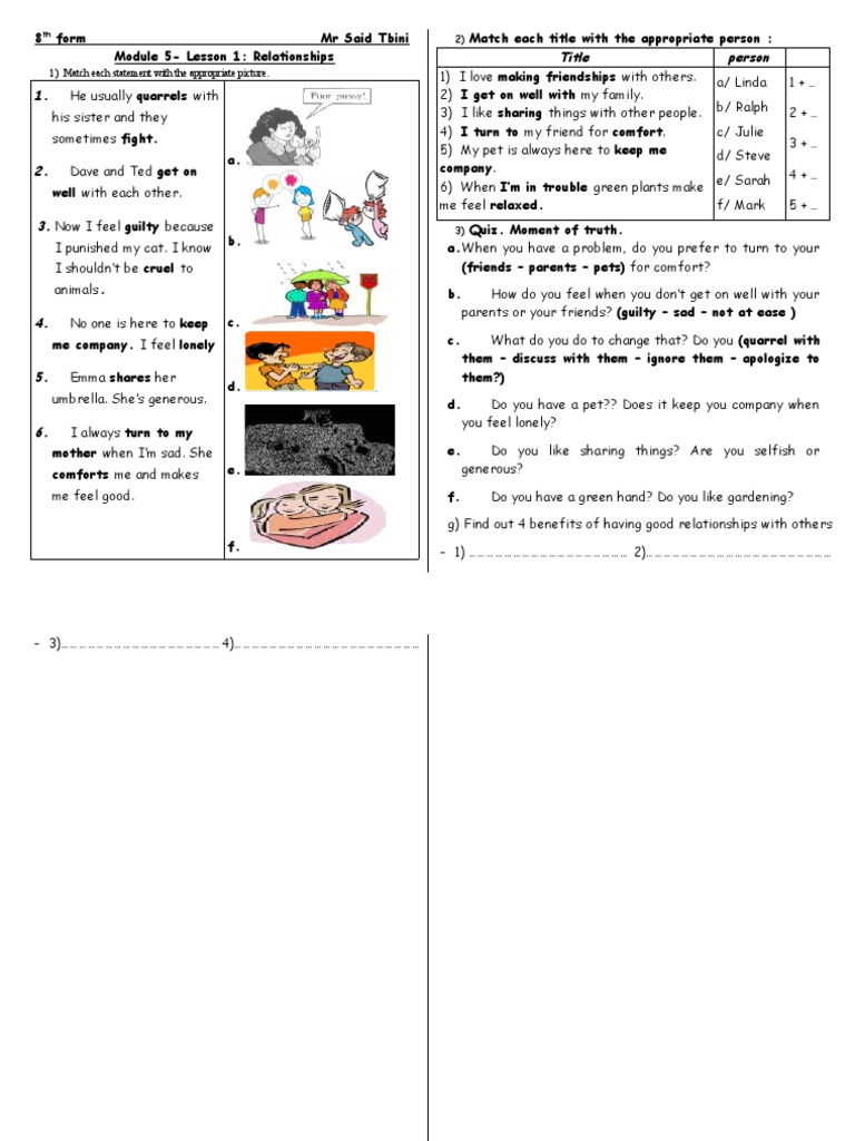 Module 5: Relationships in 8th Form | PDF