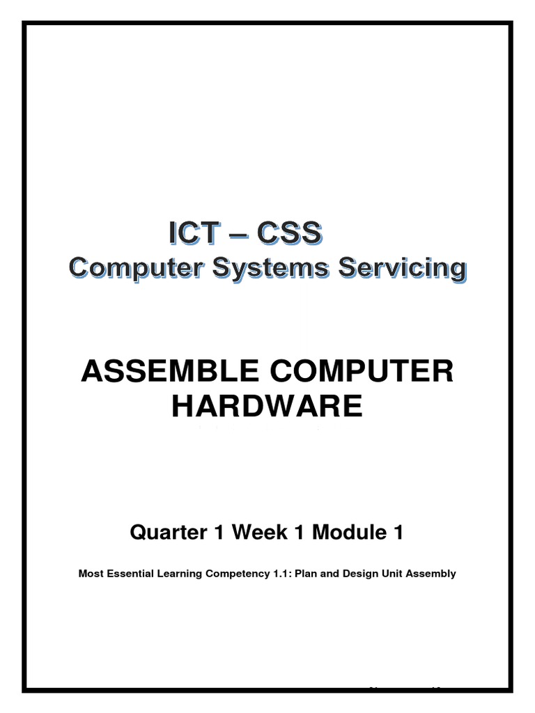 Ict CSS Week 1 PDF | PDF | Personal Digital Assistant | Personal Computers