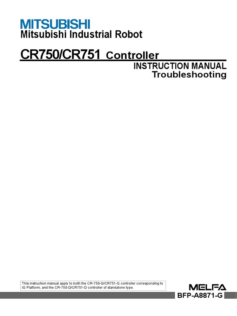 MITSUBISHI - CR750CR751 Controller Instruction Manual Troubleshooting ...
