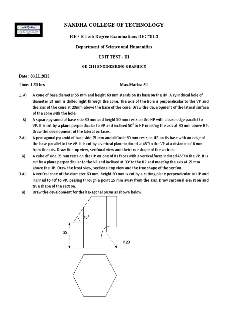 Development of Lateral Surfaces and Sections of Various Geometric ...