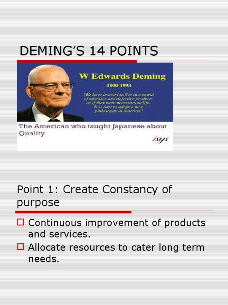 Deming Principles | PDF | Supply Chain | Supply Chain Management