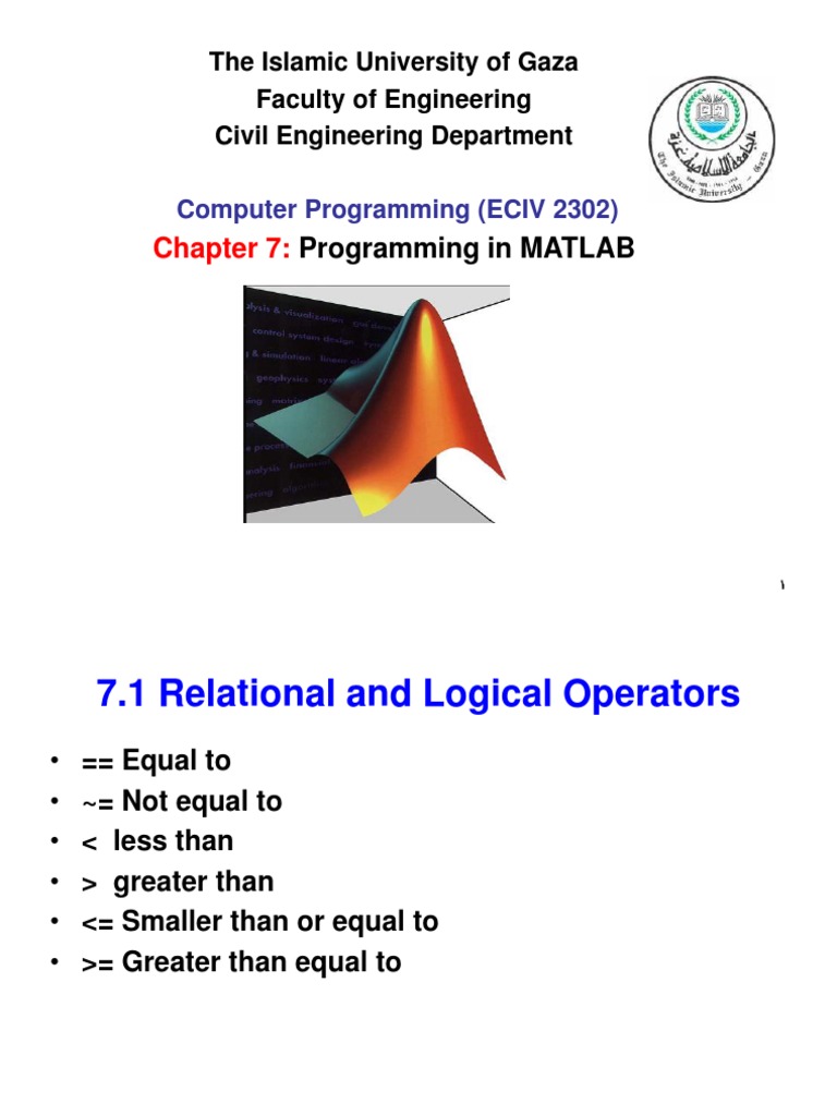 Matlab Chapter7 PDF | PDF | Array Data Structure | Control Flow