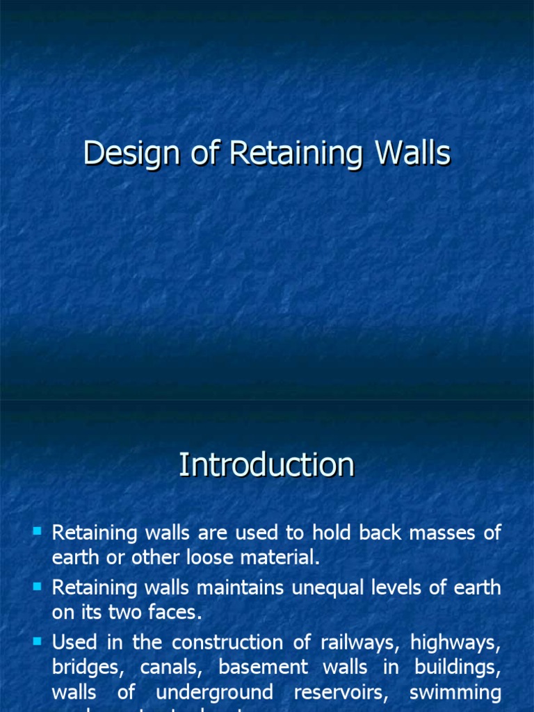 Retaining Wall Design Guide | PDF | Drainage | Materials
