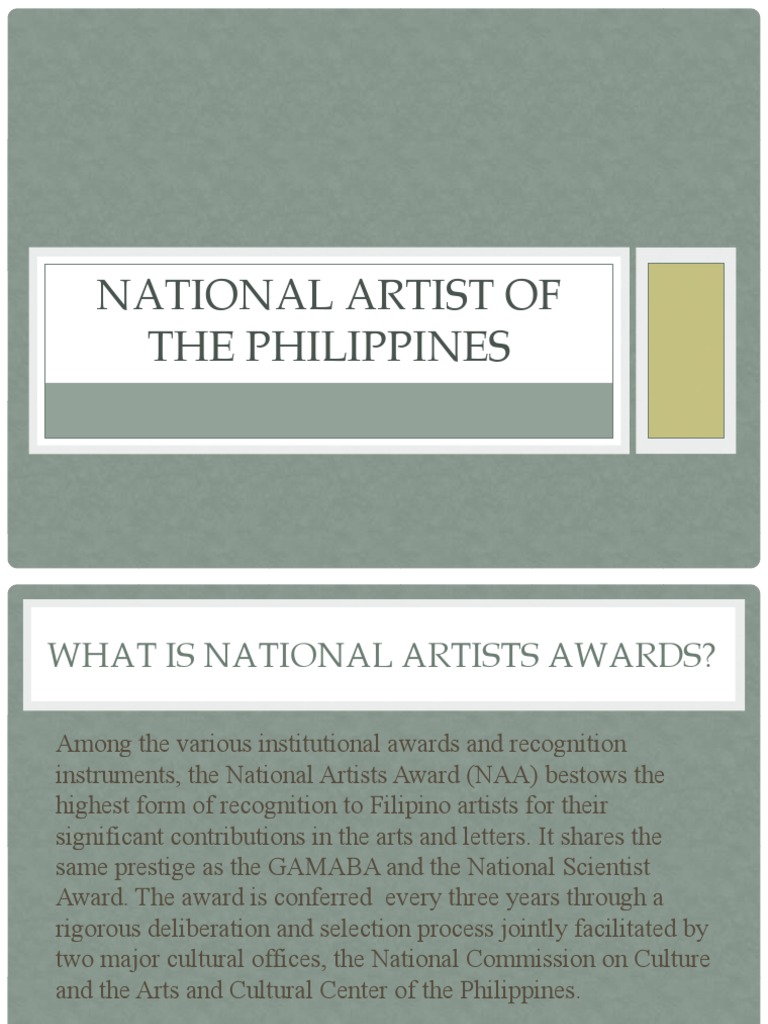 National Artists Awards in the Philippines | PDF | Communication ...