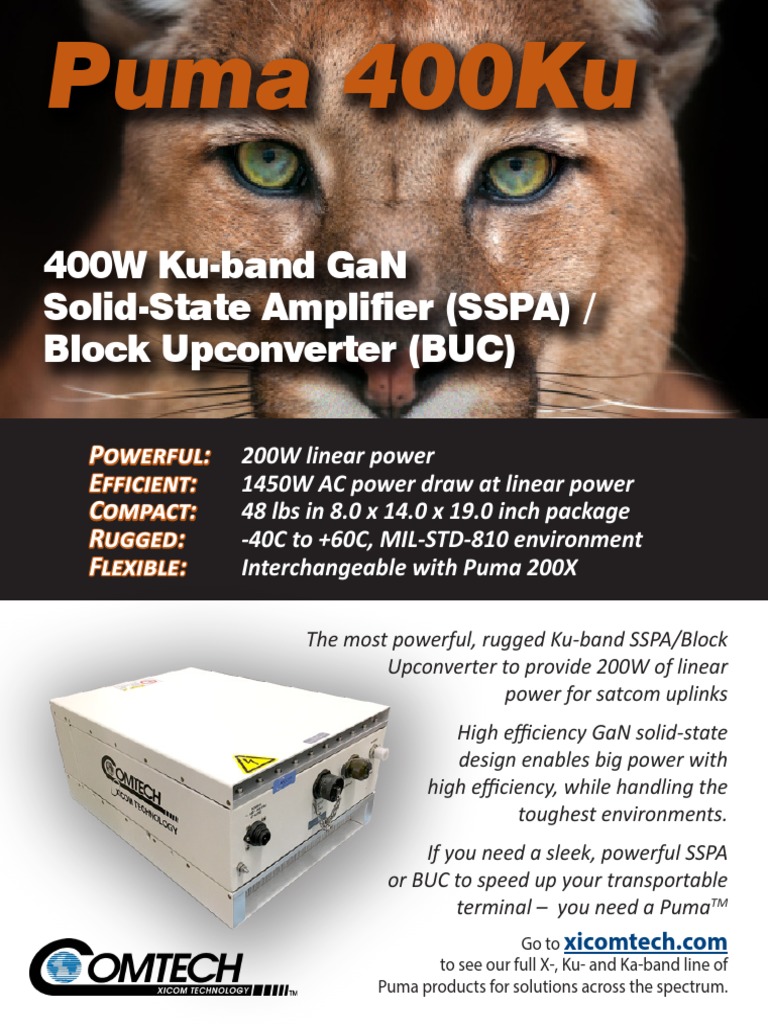 400W Ku-Band Gan Solid-State Amplifier (Sspa) / Block Upconverter (Buc ...