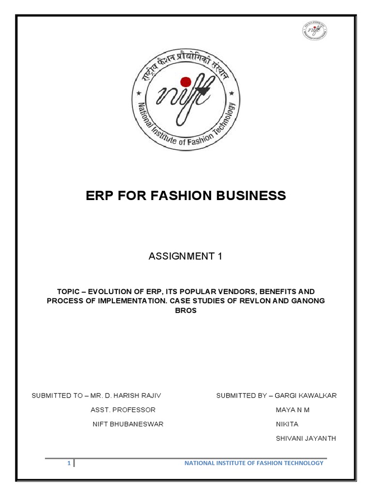 Erp For Fashion Business: Assignment 1 | PDF | Enterprise Resource Planning | Cloud Computing