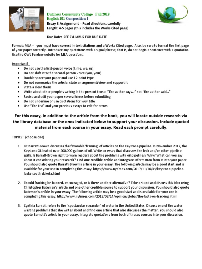 Comp 1 - Essay 3 Outline | PDF | Keystone Pipeline | Essays