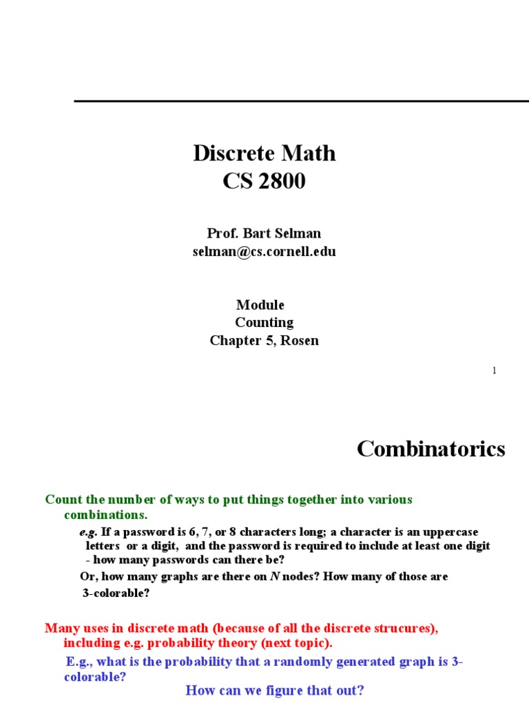 Permutaions & Combinations | PDF | Discrete Mathematics | Combinatorics