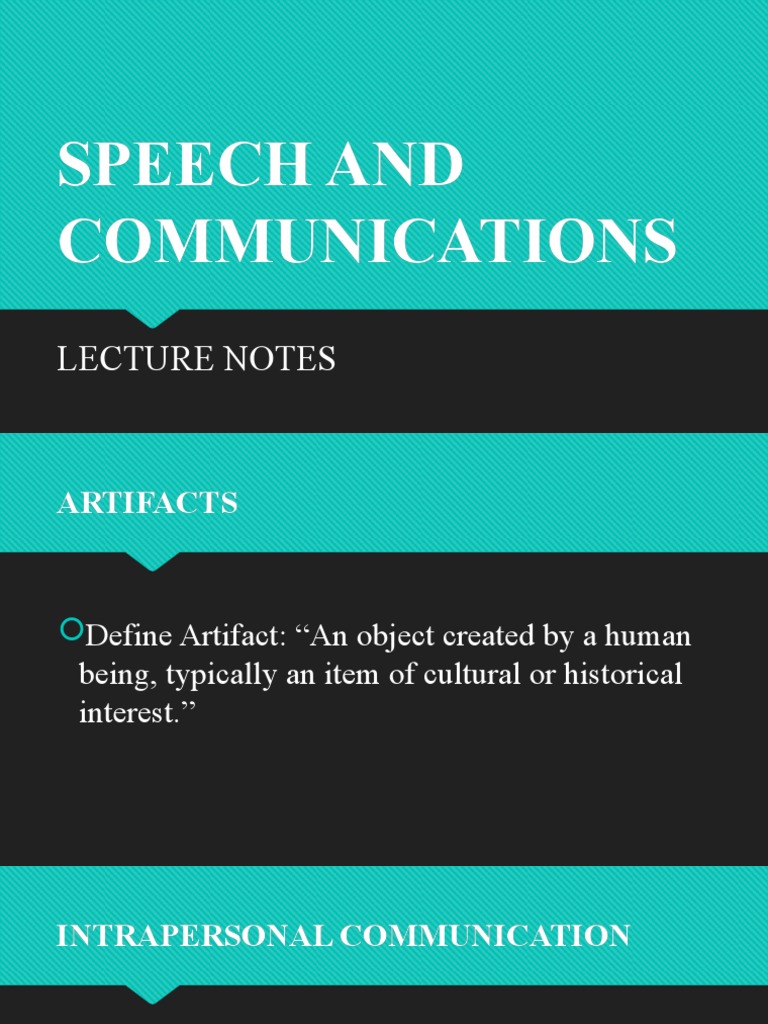 Speech and Communication Lecture Notes | PDF | Communication ...