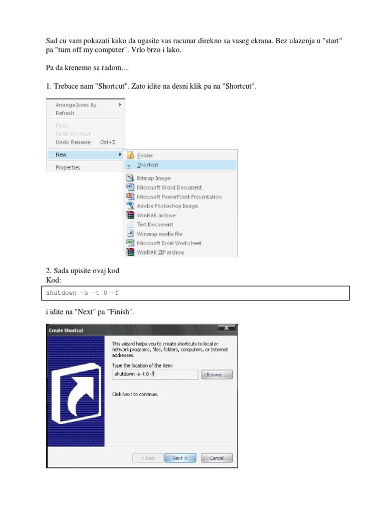 Kako Da Ugasis Kompjuter | PDF