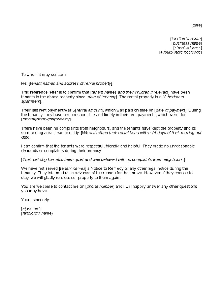 Rent Payment Acknowledgement Letter Template | PDF
