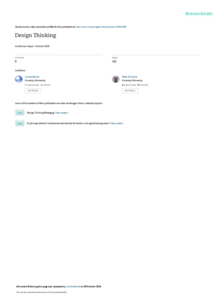 Design Thinking: October 2019 | PDF | Design Thinking | Pedagogy