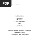 Cyber Security Lab Manual - UPDATED-2 | PDF | Computer Network | Vulnerability (Computing)