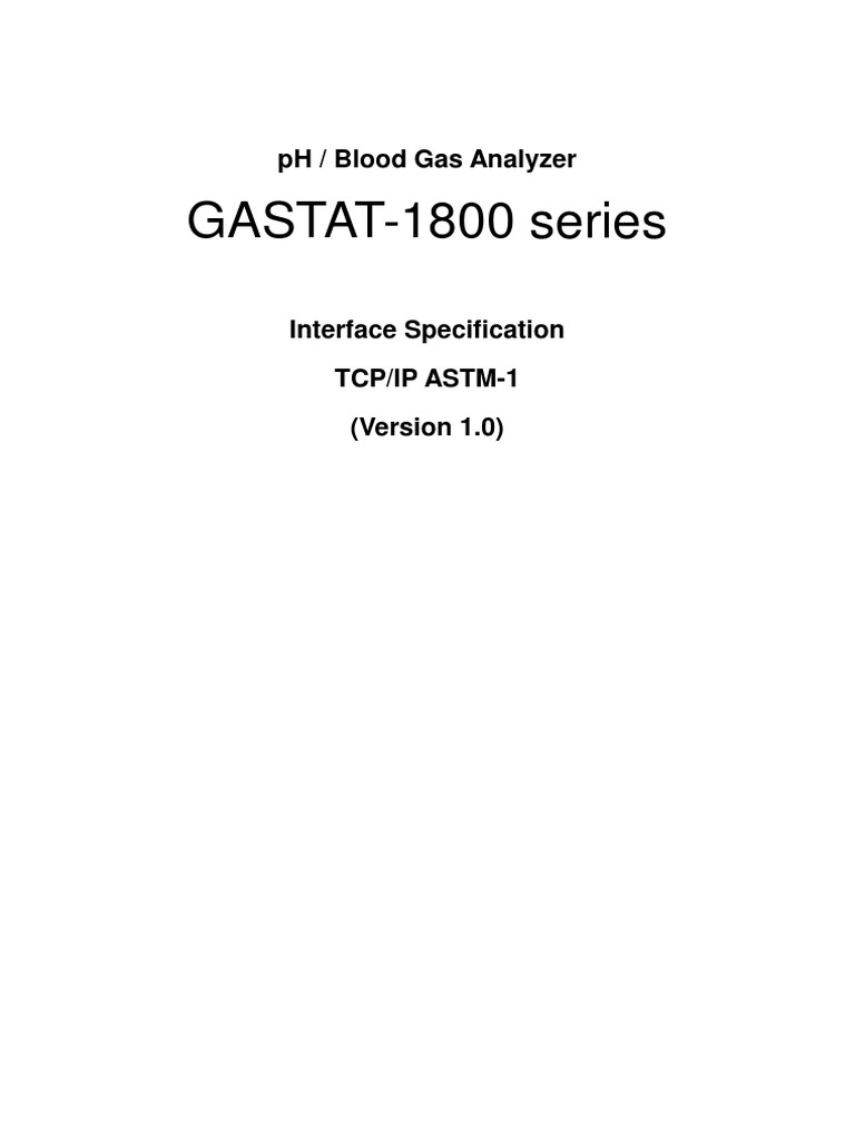 G18XX - Interface Specification - ASTM-1 Protocol - Ver 1.0 | PDF ...