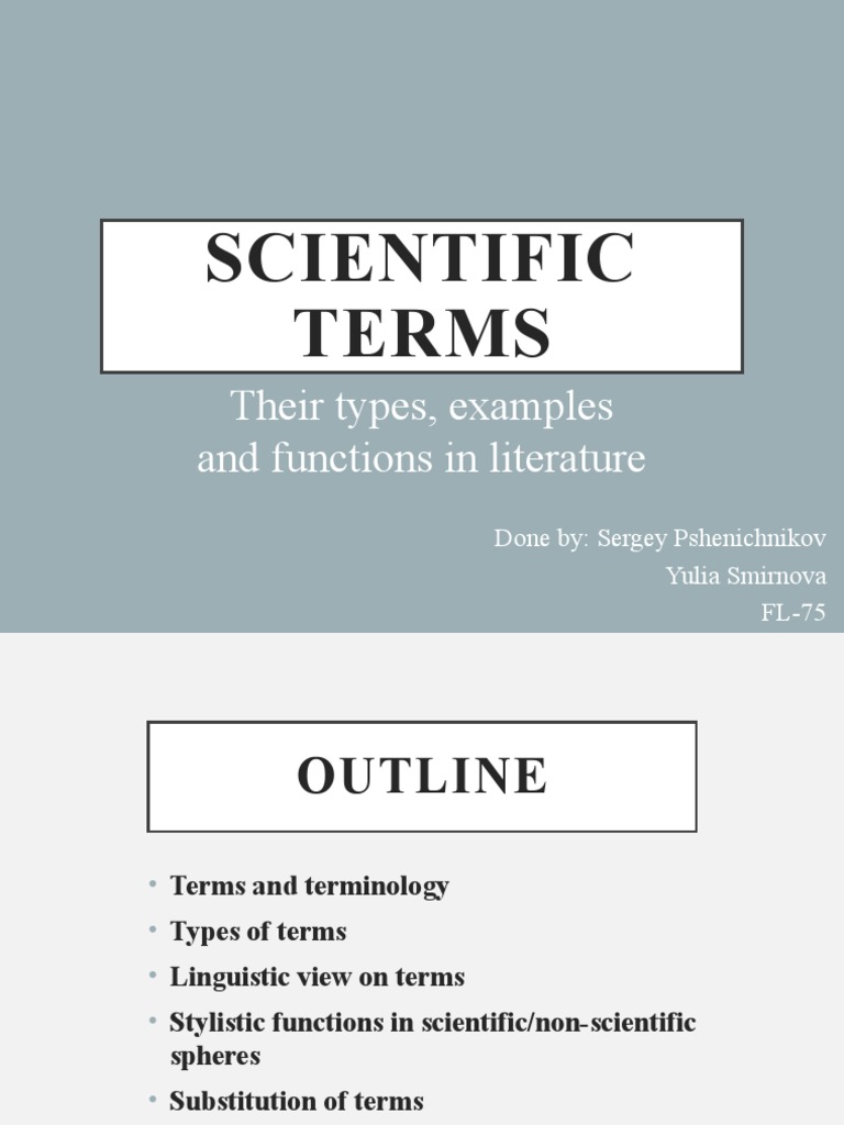 Scientific Terms: Their Types, Examples and Functions in Literature ...